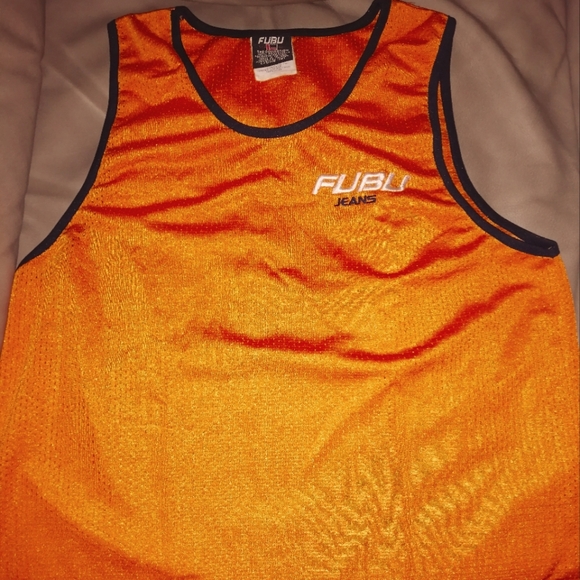 FUBU | Shirts | Vintage Fubu The Collection Mens Orange Basketball Jersey | Poshmark